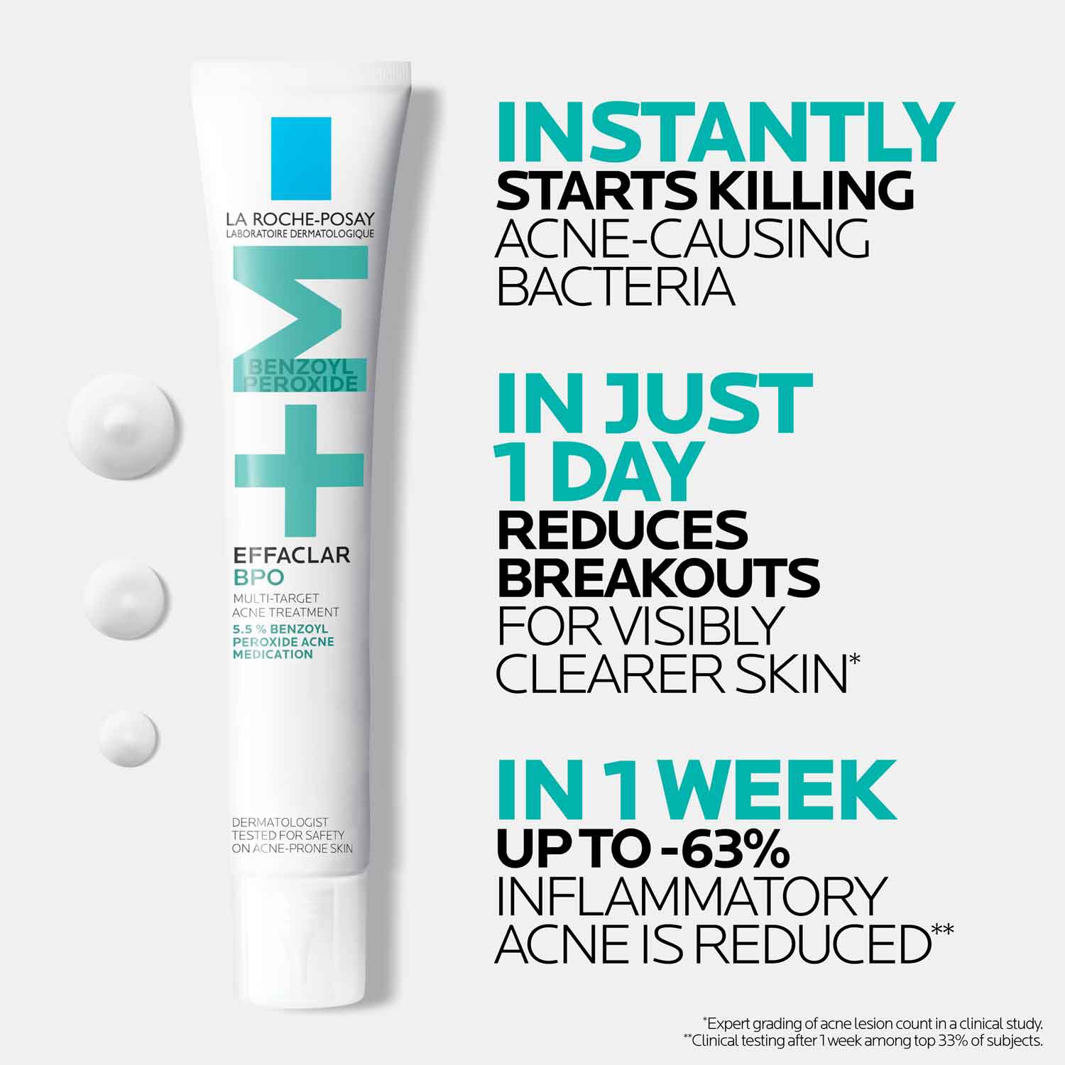 Effaclar BPO Multi-Target Acne Treatment with 5.5% Micronized Benzoyl ...
