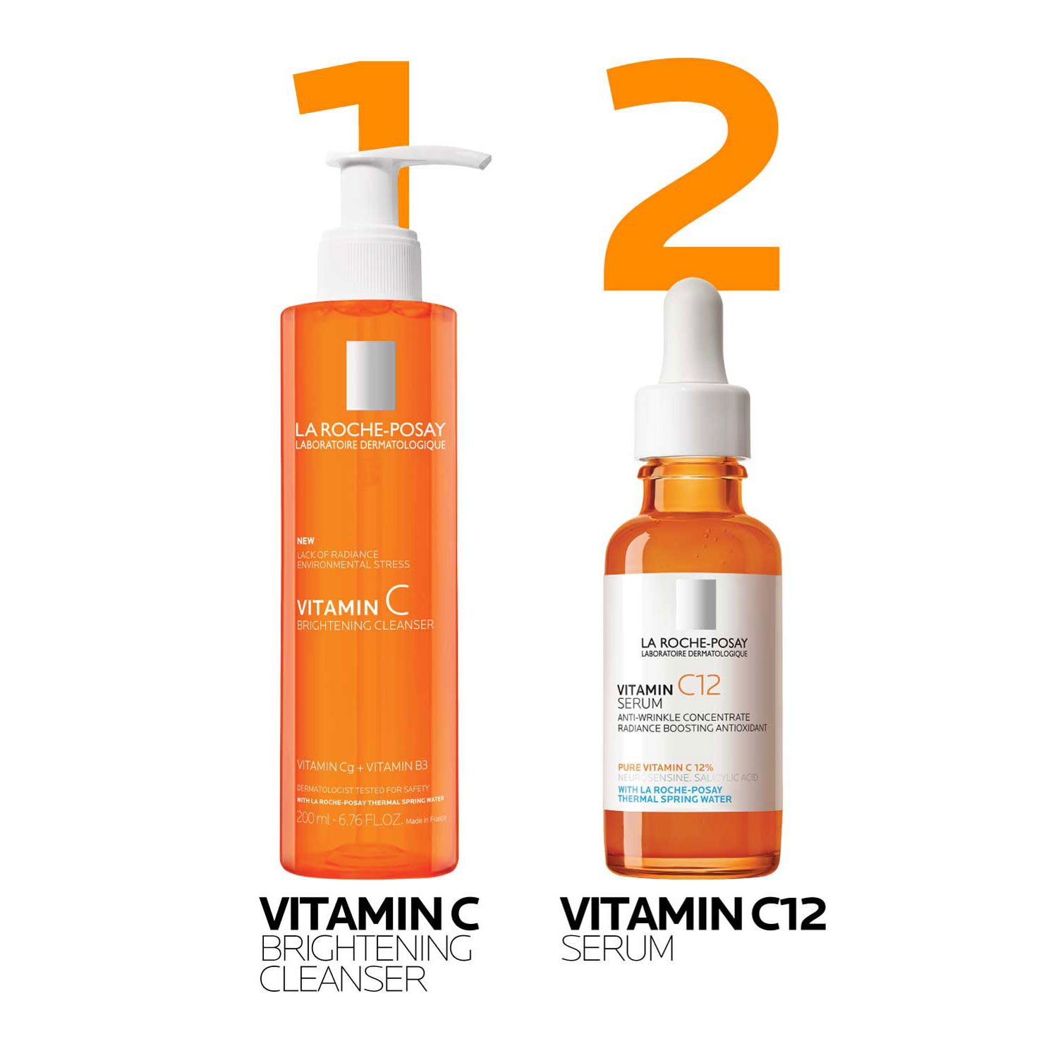 Vitamin C Cleanser and Vitamin C12 Serum Set | La Roche-Posay