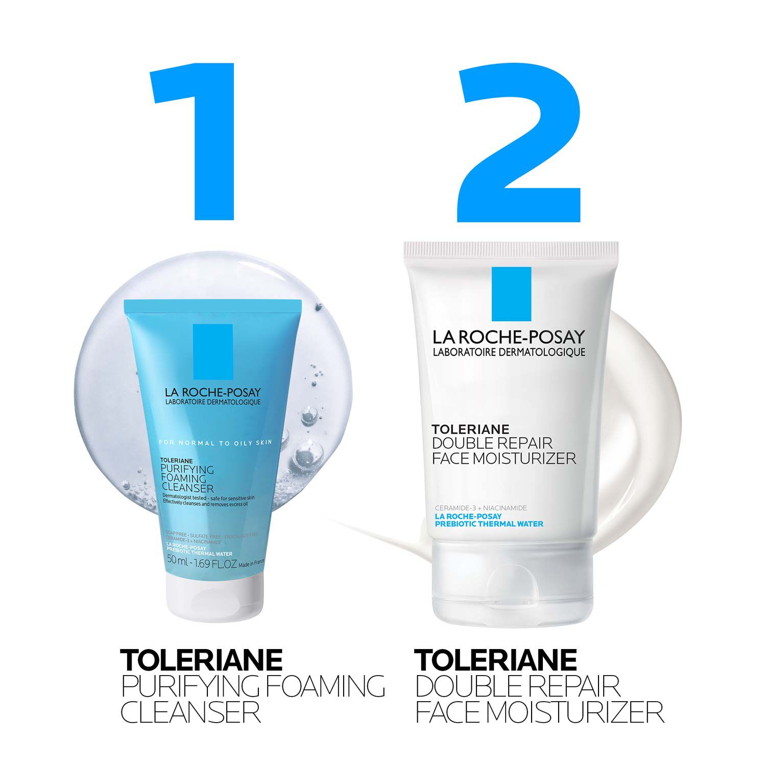 Toleriane Purifying Foaming Cleanser & Toleriane Double Repair Face ...