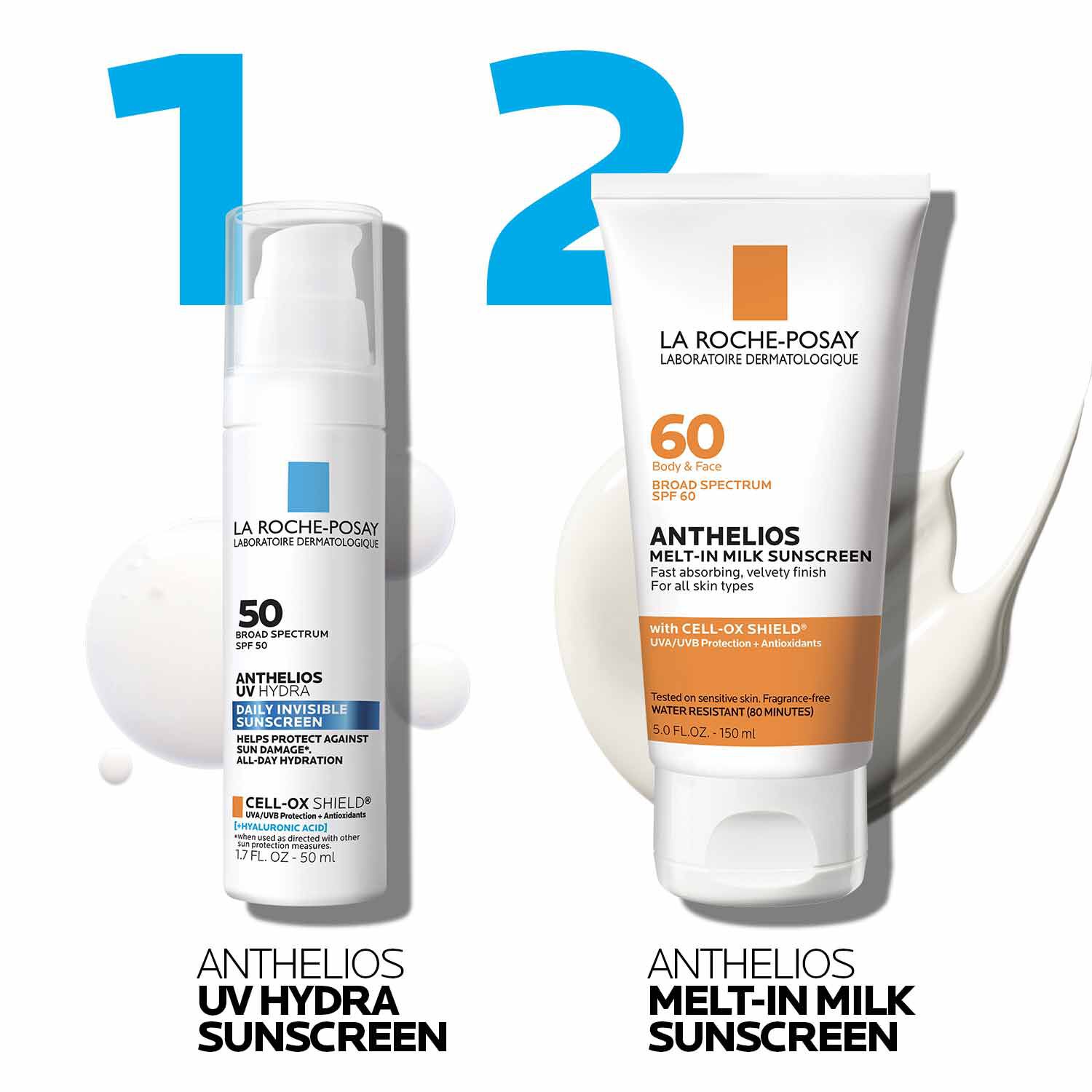 Anthelios UV Hydra & Melt-In Milk Sunscreen | La Roche-Posay