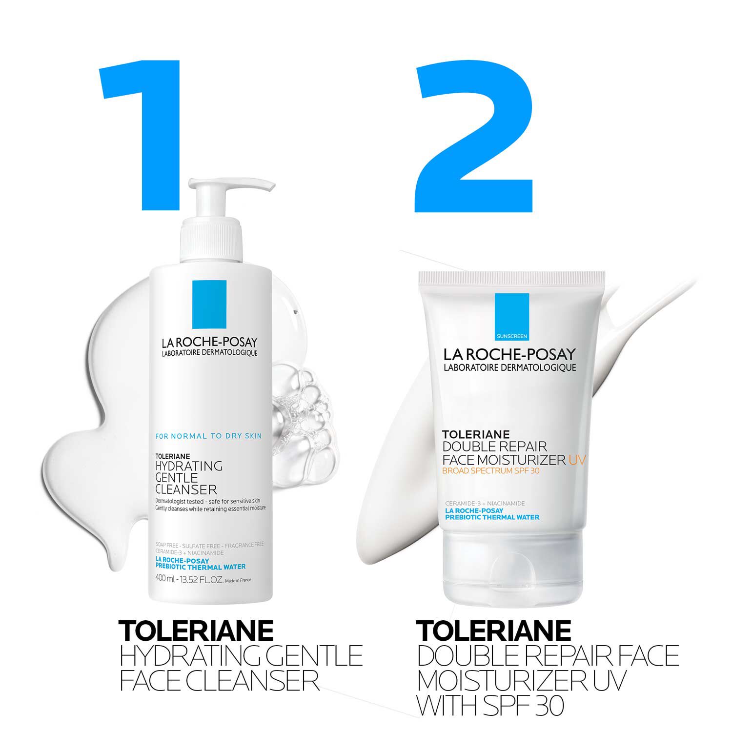 Toleriane Hydrating Gentle Cleanser & Double Repair Face Moisturizer ...